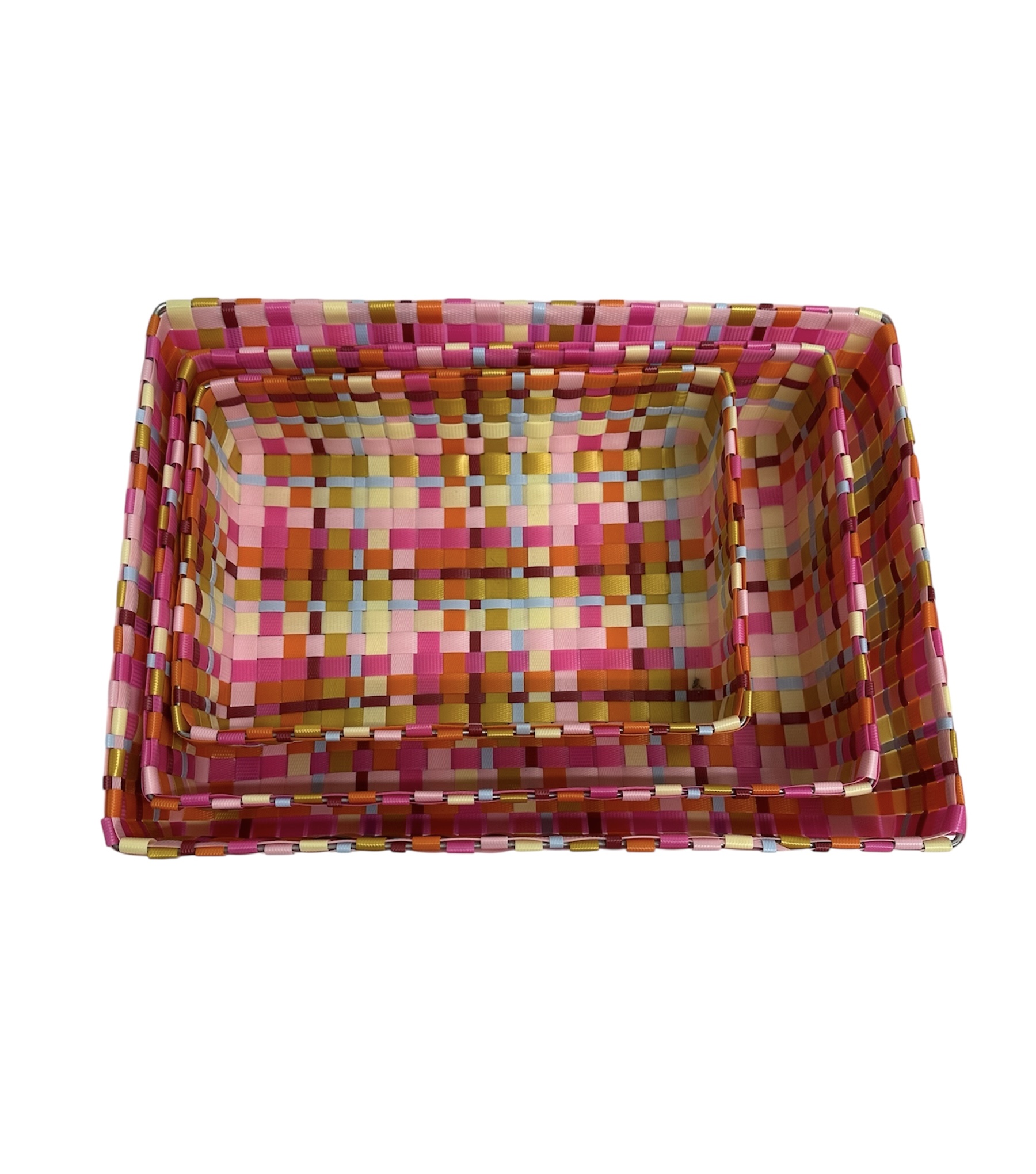 BASKET TRAY : PB: COLOUR - LOLA TRAY SET OF 3A - NIBBANAH